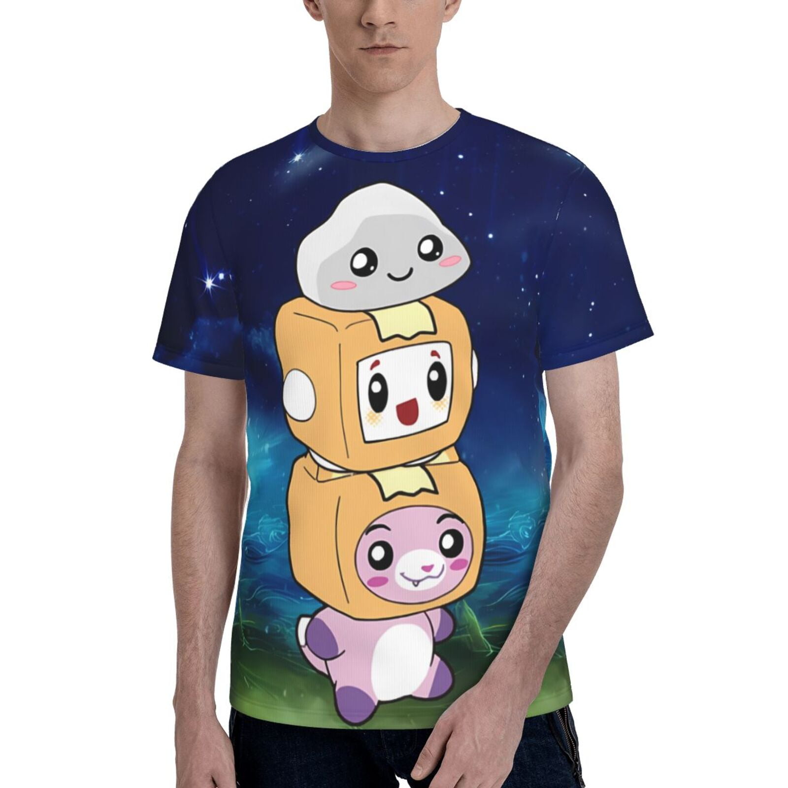 (1) Mens BOX Anime 3D Printed T-Shirt Casual Short Sleeve Tee Shirt For ...