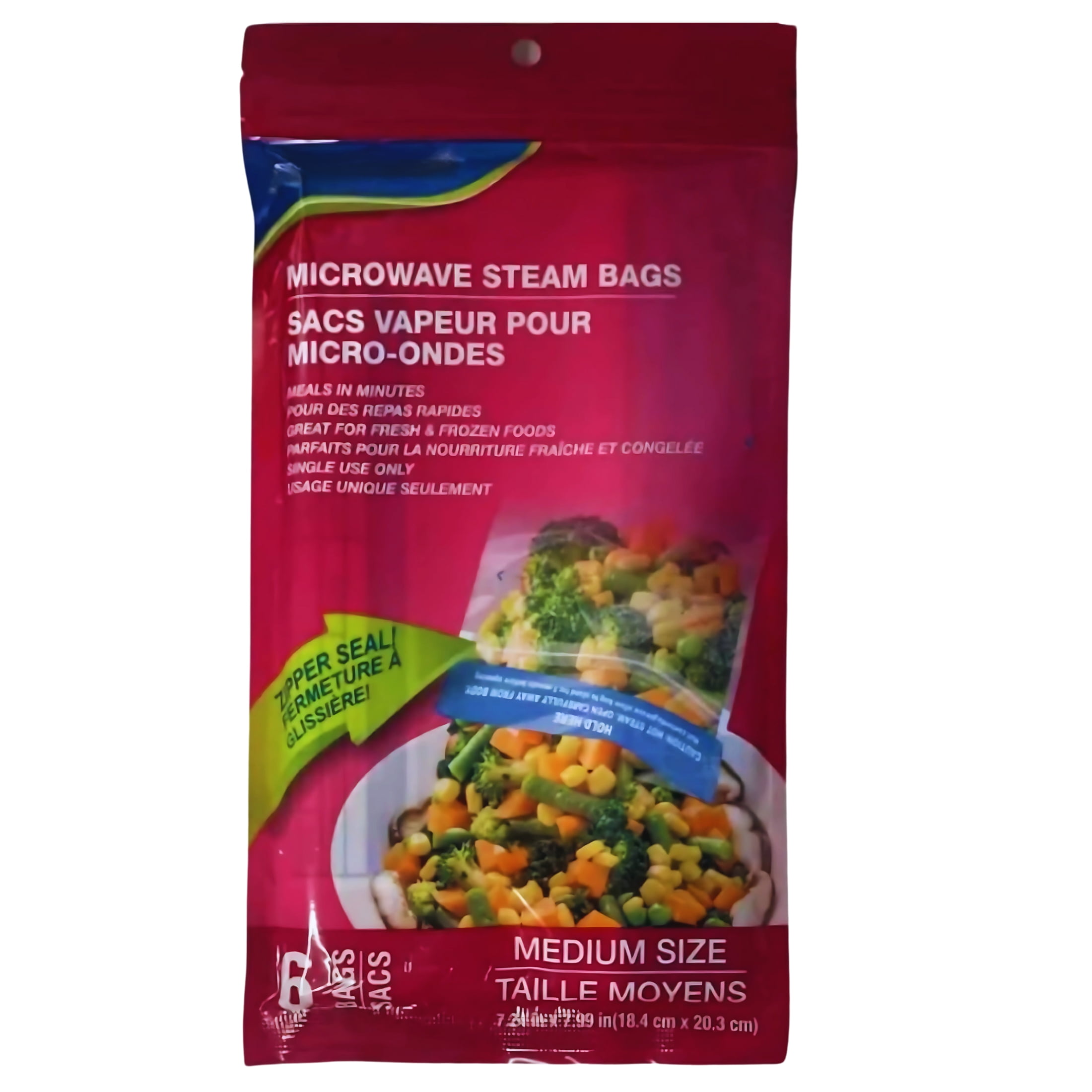 (1) Microwave Steam Bags Medium Size 6 count Each 7.24x7.99 in for ...