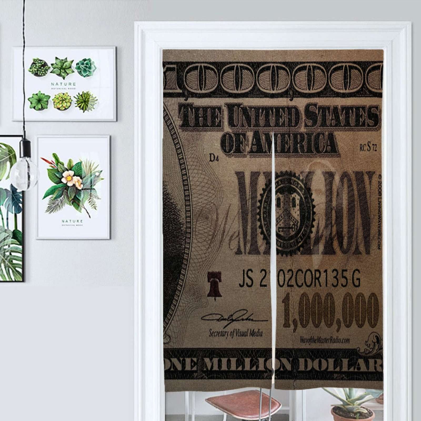 1 Million Dollar Bill Door Curtain Nordic Living Room DoorCurtain Porch ...