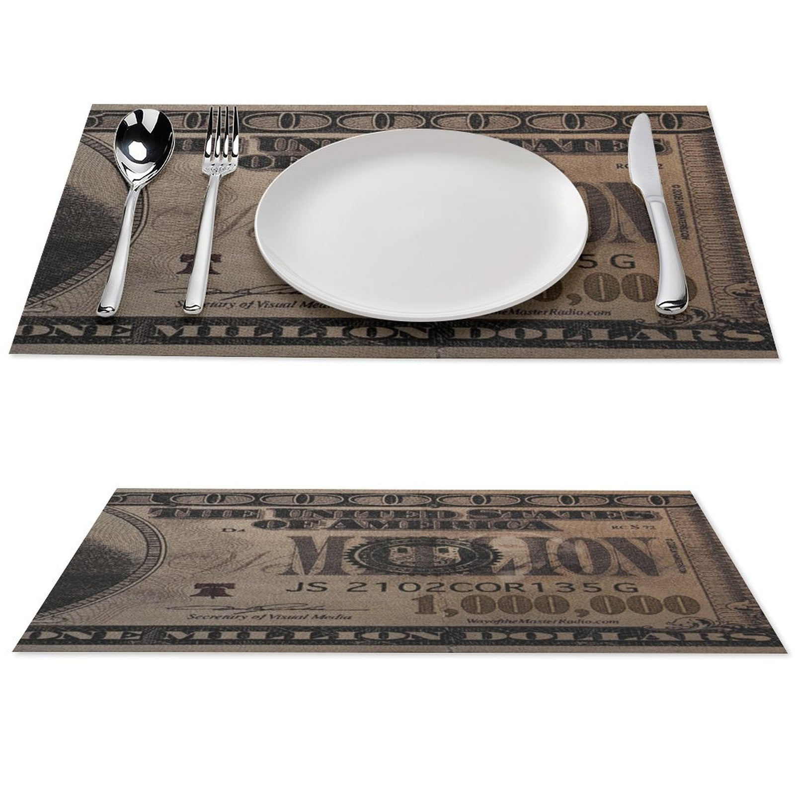 1 Million Dollar Bill PVC Waterproof Place Mats Placemats Dining Table ...