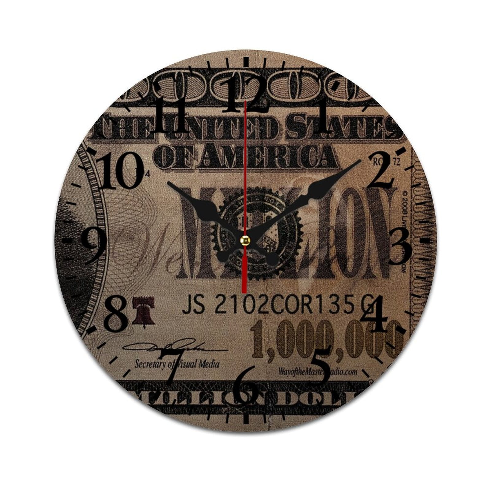1 Million Dollar Bill Wall Clock Modern Design Clocks Wall Hanging Home ...