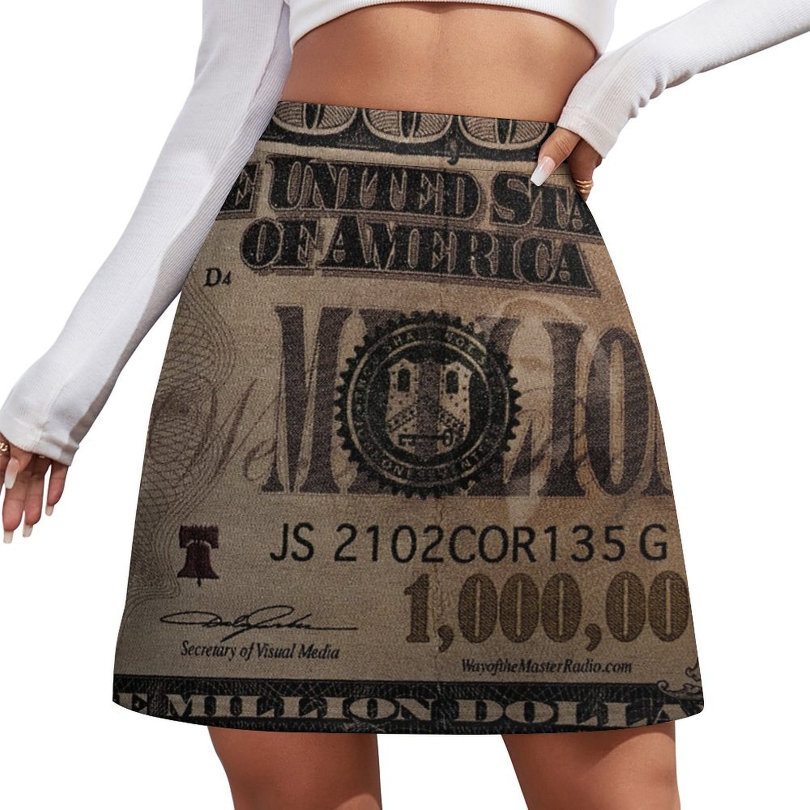 1 Million Dollar Bill Women's High Waist Skirt Stretchy Casual Mini ...