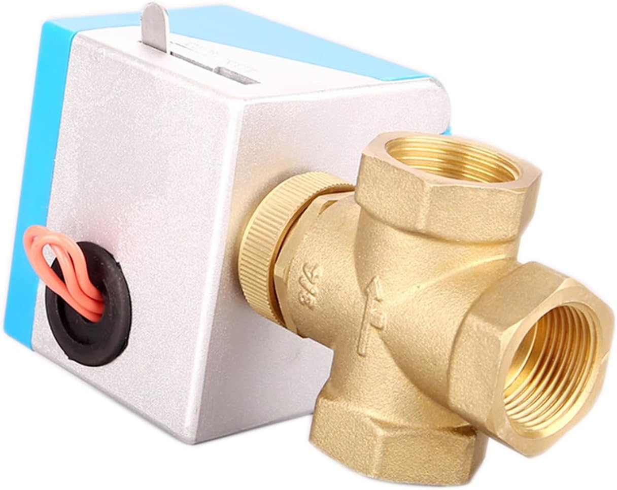 1" Motorized Electric Brass Globe Valves 2 Wire AC220V Three Way Stop ...