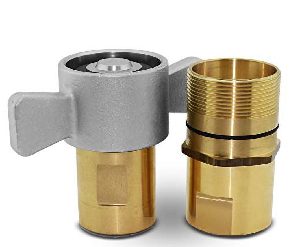 1" NPT Brass Wet Line Wing Nut Hydraulic Quick Disconnect Coupler ...