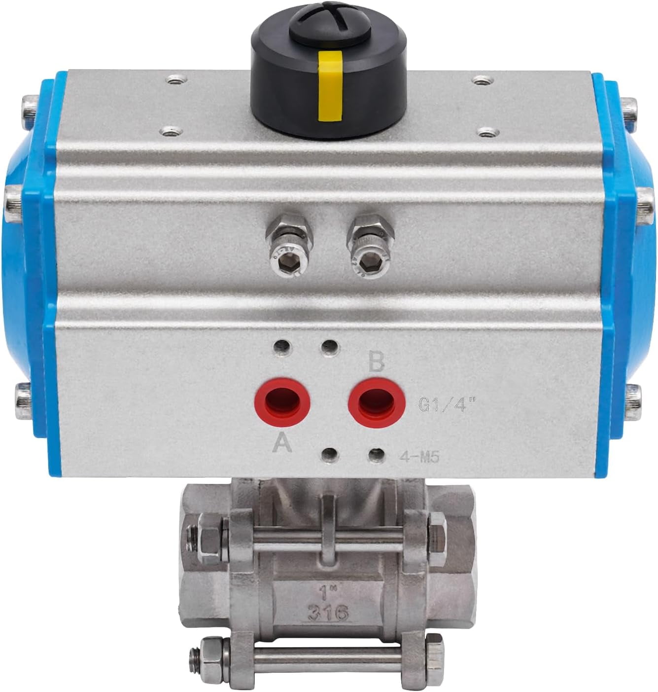 1" NPT Pneumatic Ball Valve, Single-acting Pneumatic Air Actuated Ball ...