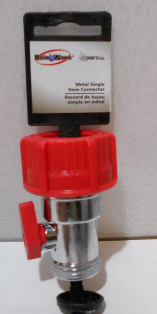 1 New Rainwave Metal Shut Off Flow Control Garden Hose Adapter Valve ...