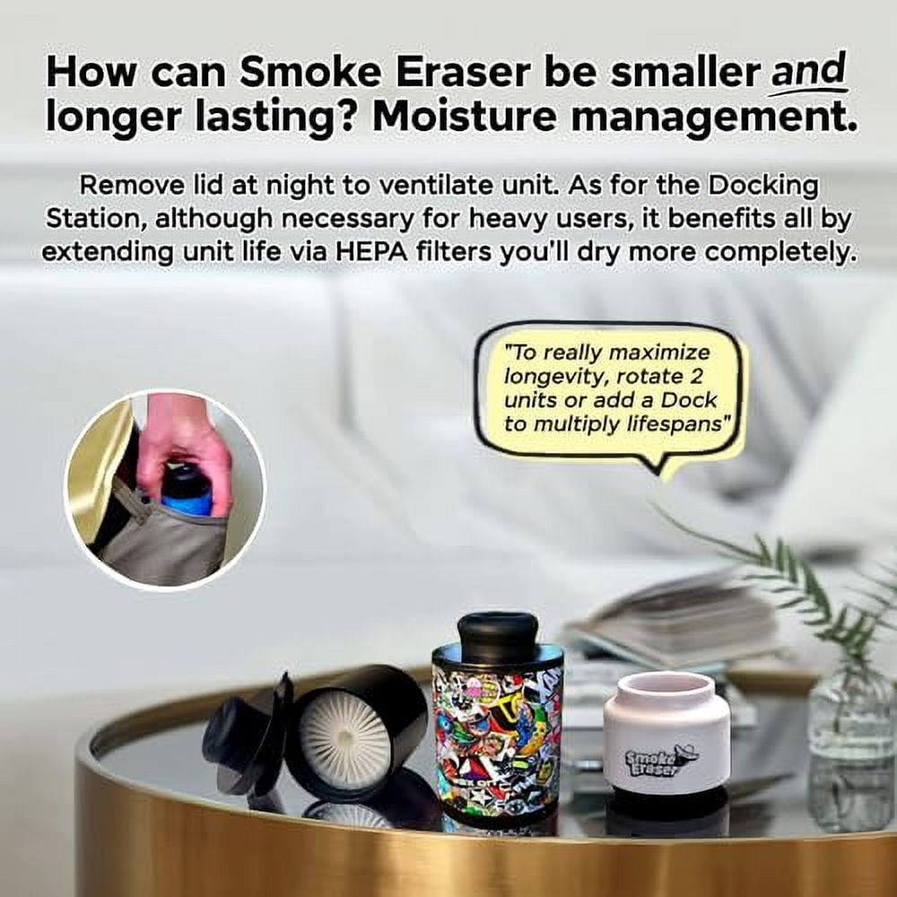 Smoke Erasers Pro + Dock (HEPA Filter Dryer) | Dock Reverses ...