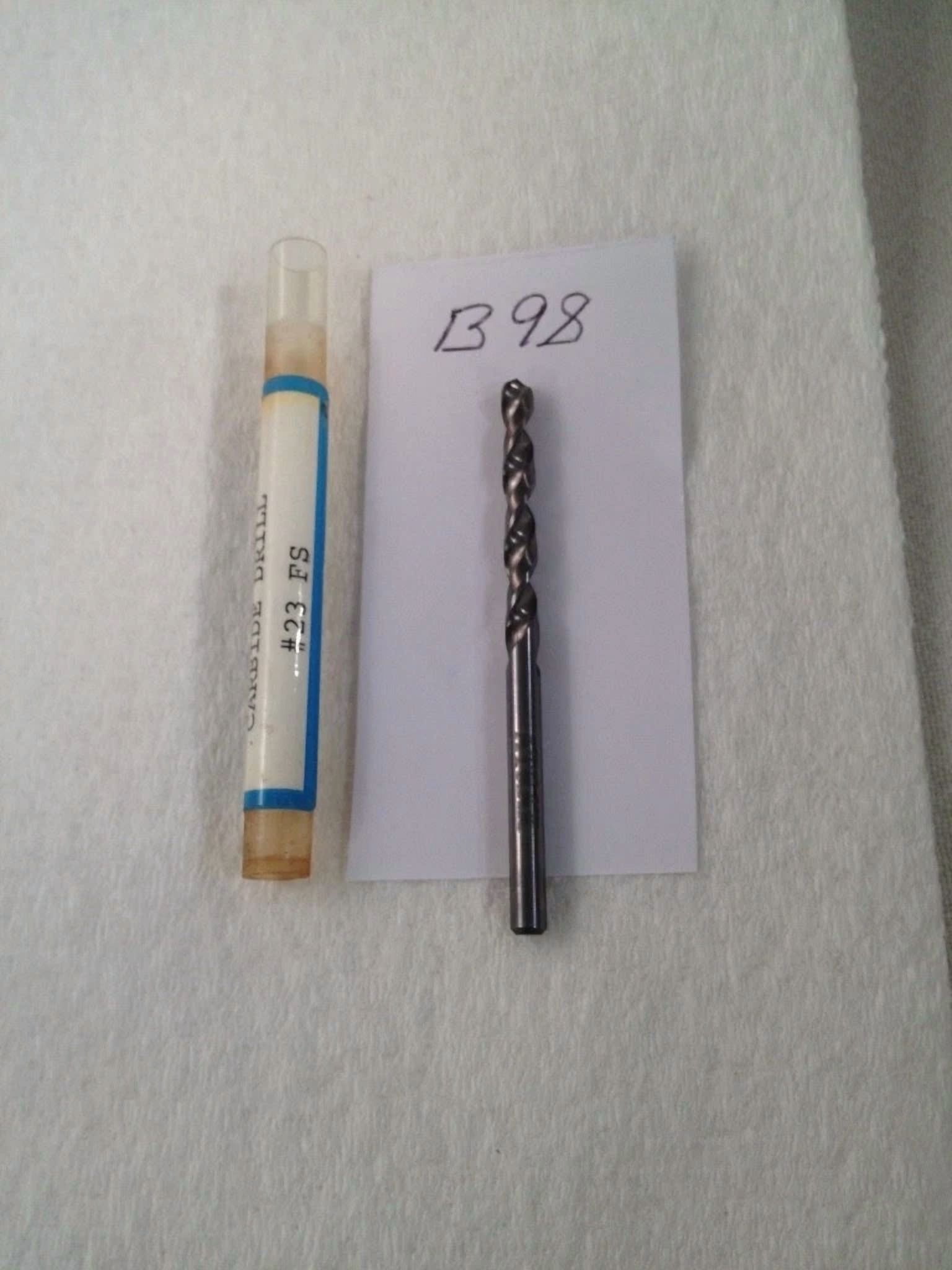 1 New Usa #23 (.1540") Solid Carbide Fast Spiral Drill.2-1/2" Oal (B98 ...