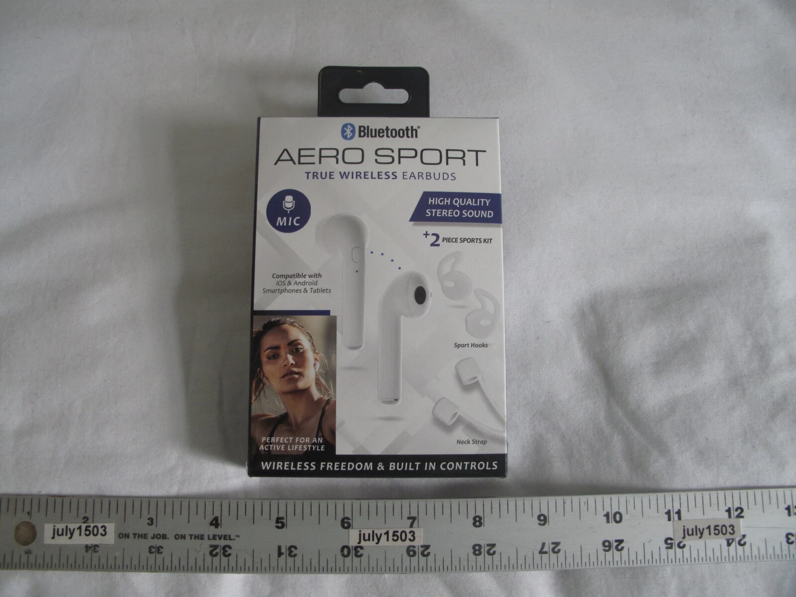 (1) New Xtreme Bluetooth Aero Sport Wireless Earbuds White Mic Neck ...