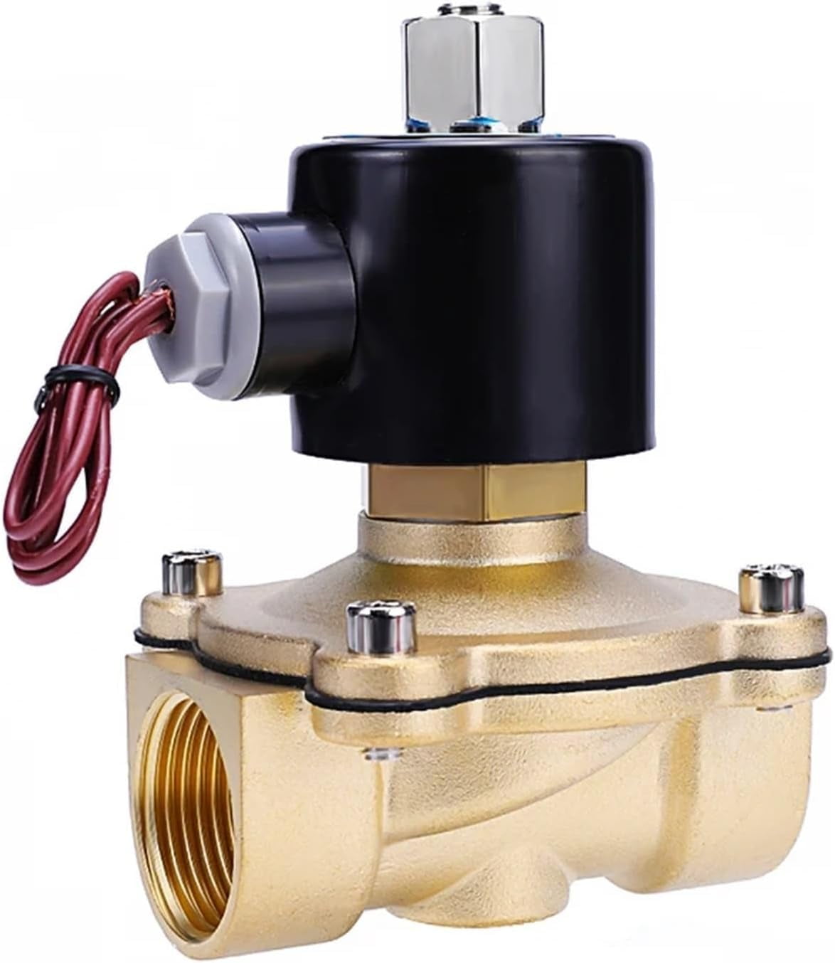 1'' Normally Open Brass Solenoid Valve 24V 12V 220V 110V Water/Gas Solenoid Valves - Walmart.com
