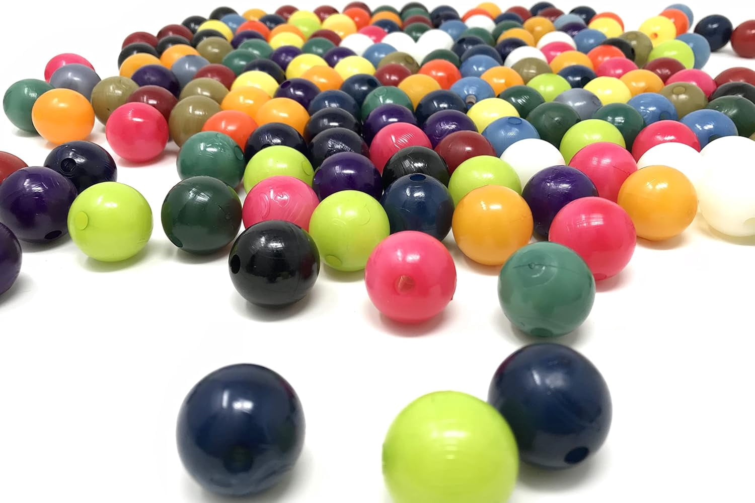 1" Nylon Balls Plastic Center Hole Assorted Colors Bag of 100 - USA ...