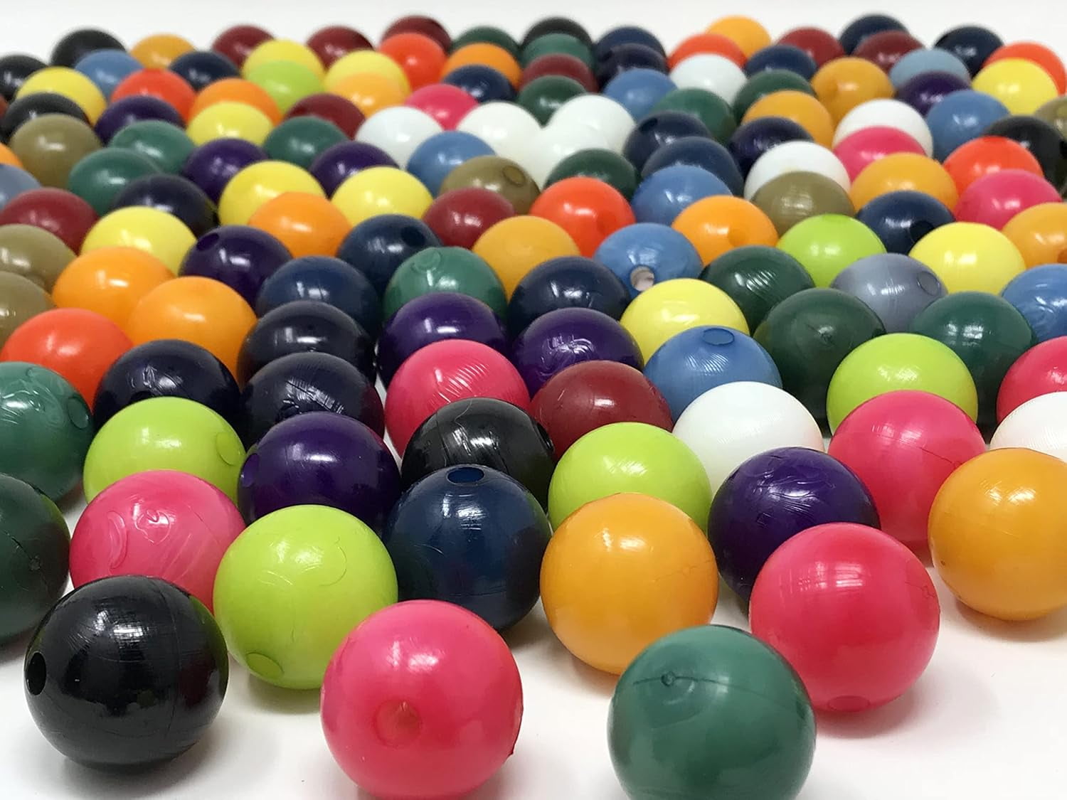 1" Nylon Balls Plastic Center Hole Assorted Colors Bag of 100 - USA ...