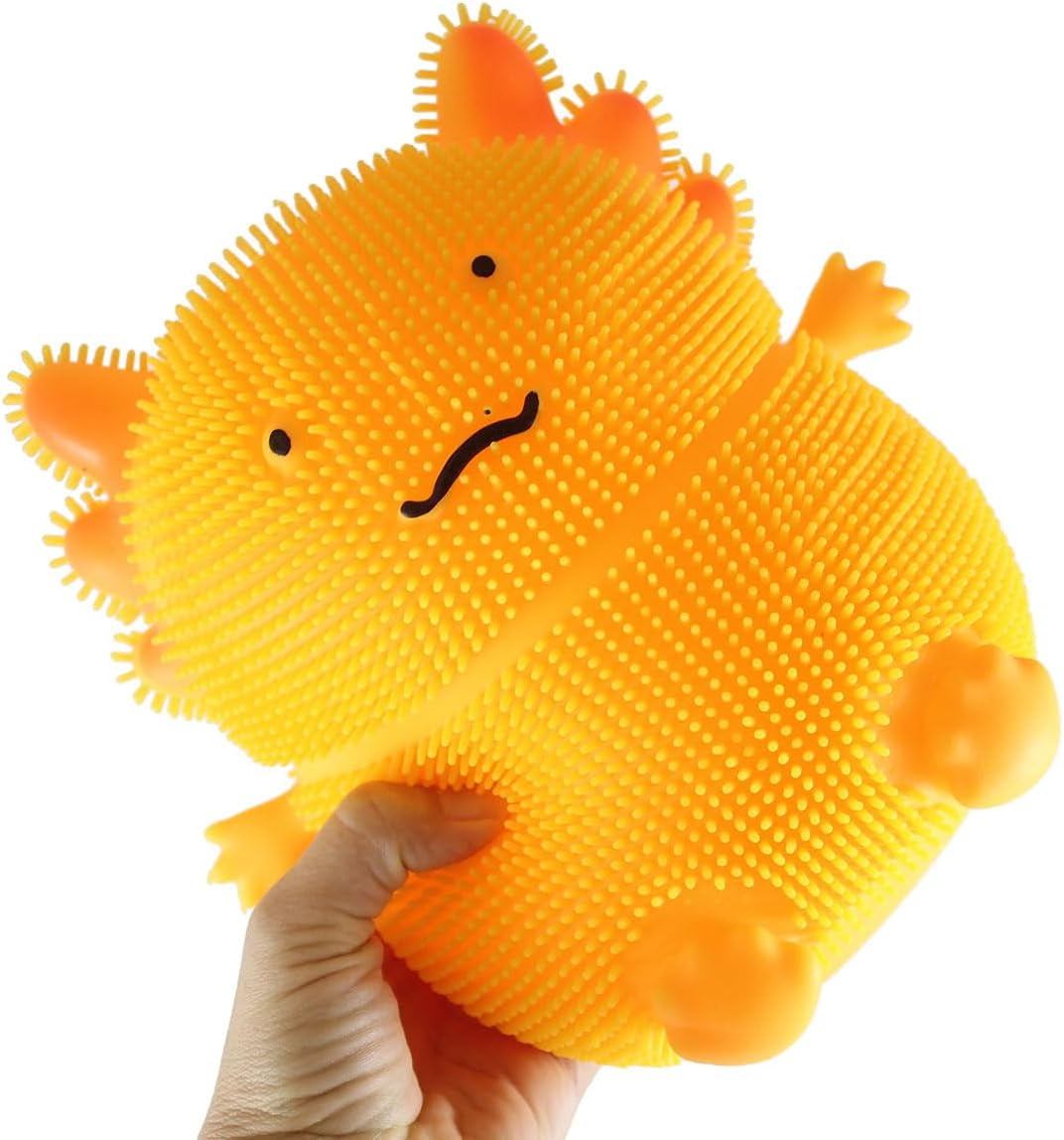 1 ORANGE Jumbo 8" Axolotl Puffer Air- Filled Squeeze Stress Balls ...