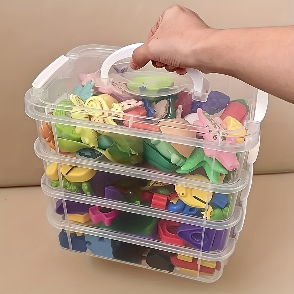 1 Oversized 4-layer Stackable Transparent Plastic Storage Box With Lid ...