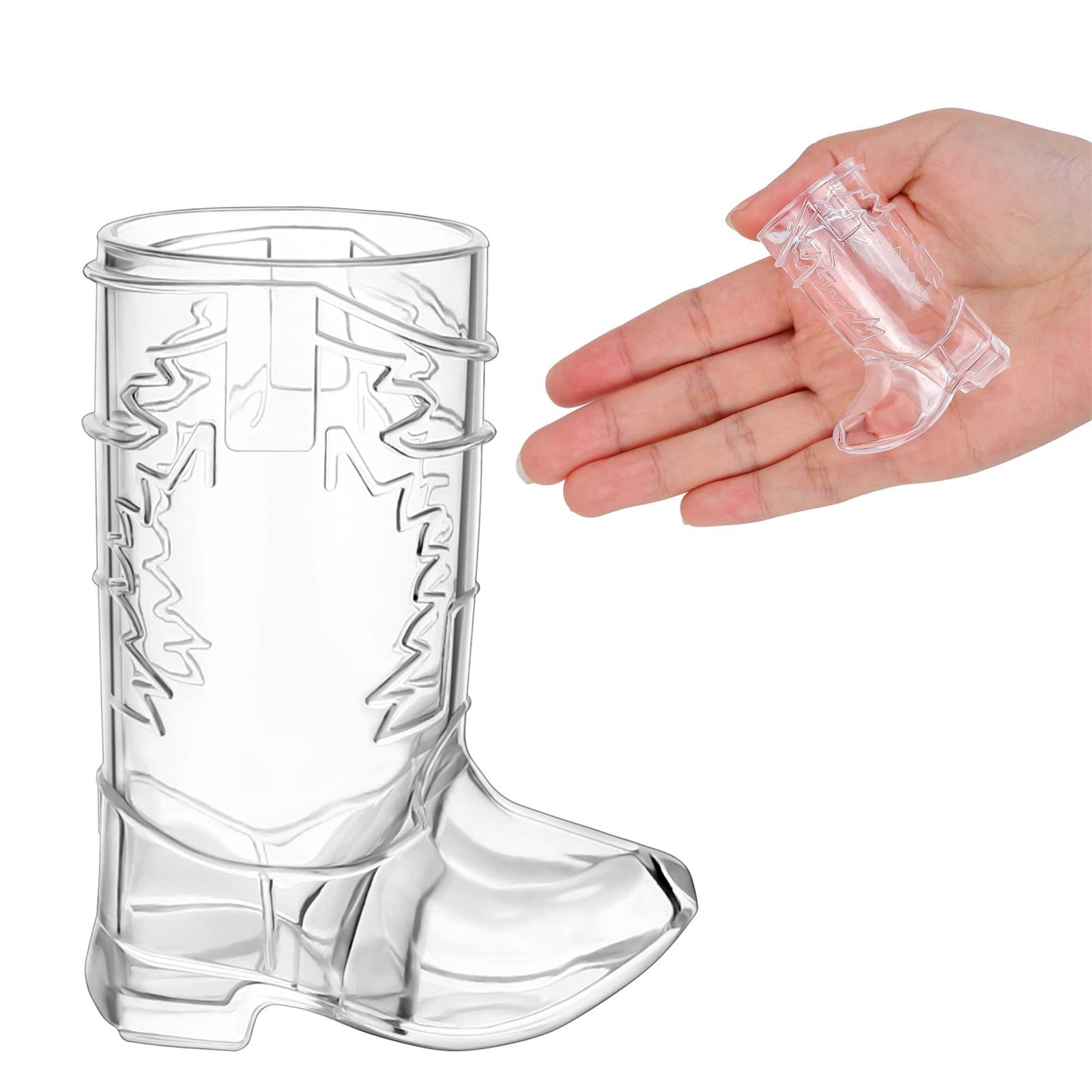 1 Oz Clear Plastic Cowboy Boot Shot Glass, Western Theme Party Cups for ...