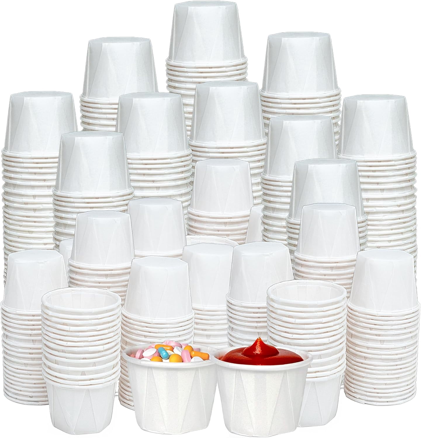 1 Oz Paper Souffle Cups (1000 Pack) Disposable Portion Cups for Ketchup ...