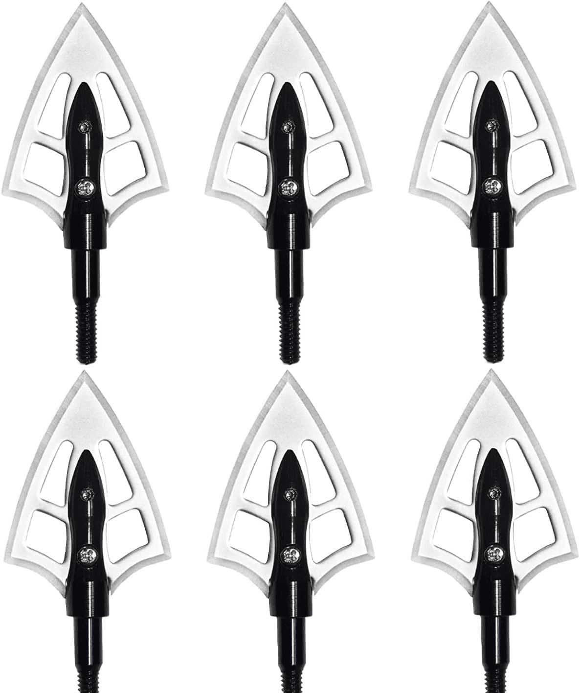 (1 PACK)6PCS Bow Hunting Broadhead 125 Grain Stainless Steel 2 Blades ...