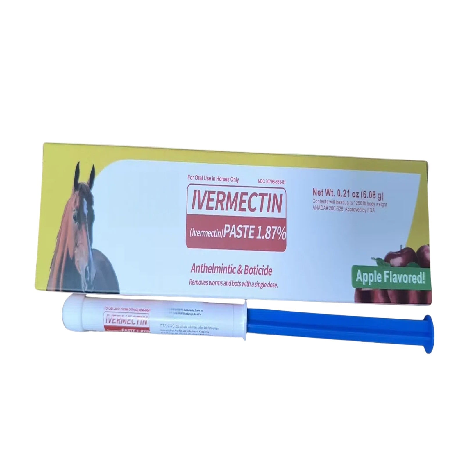 1 PACK Apple Flavored Horse Dewormer Paste – Broad-Spectrum Equine Parasite Control – Easy Oral ...