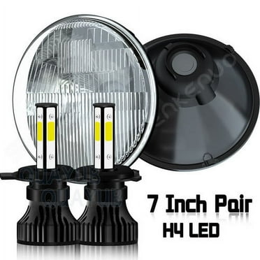 H6024 Head Light Glass Housing Lamp Classic Chrome 7" Round LED ...