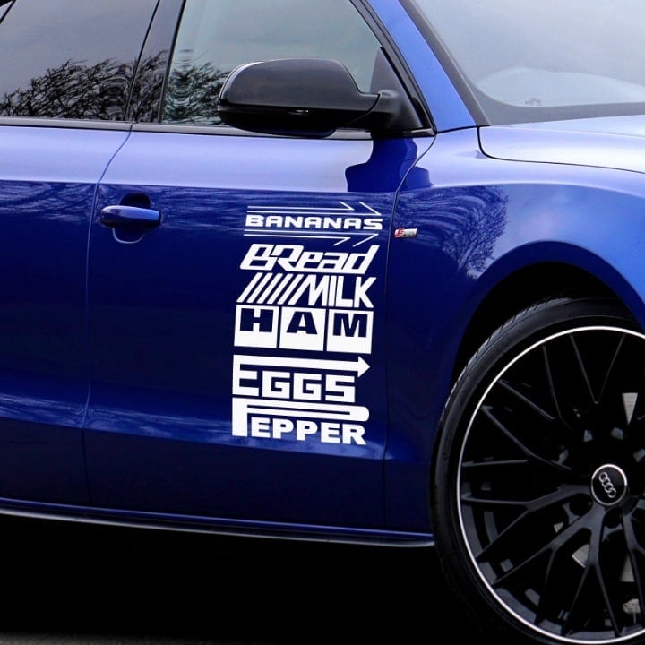 1 PAIR - Food Parody Racing Sponsor Funny Vinyl Decal Sticker Bumper ...