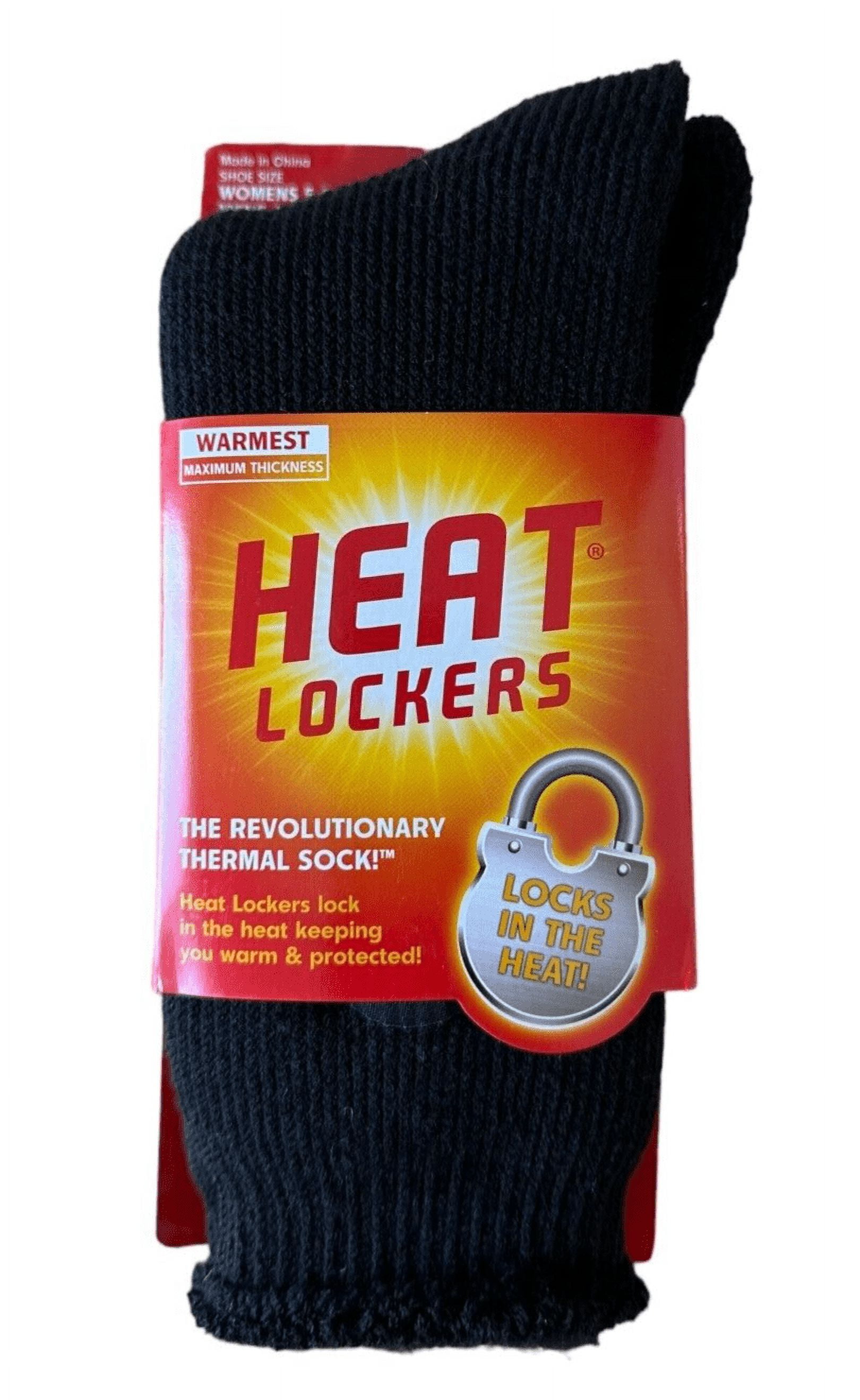 1 PAIR HEAT LOCKERS SOCKS BLACK NIP WOMENS 5-9 MENS 4-8 THERMAL SOCK ...