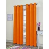 1 PANEL MIRA SOLID ORANGE SEMI SHEER WINDOW FAUX SILK ANTIQUE BRONZE ...