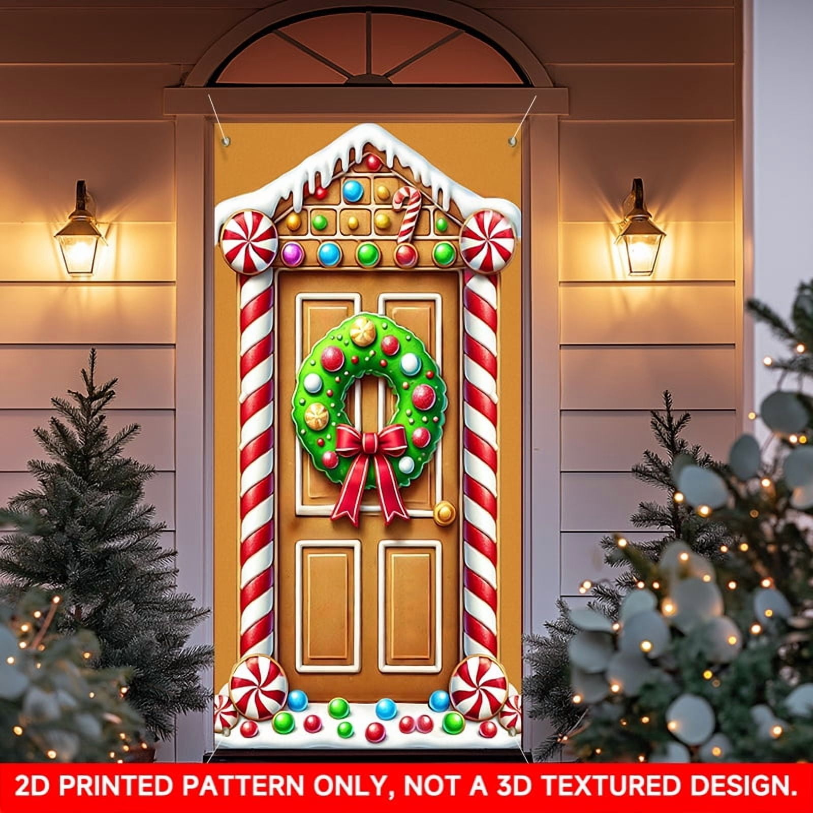 1 PC, 2D Flat/ Flat art decorative door cover decoration, Christmas ...