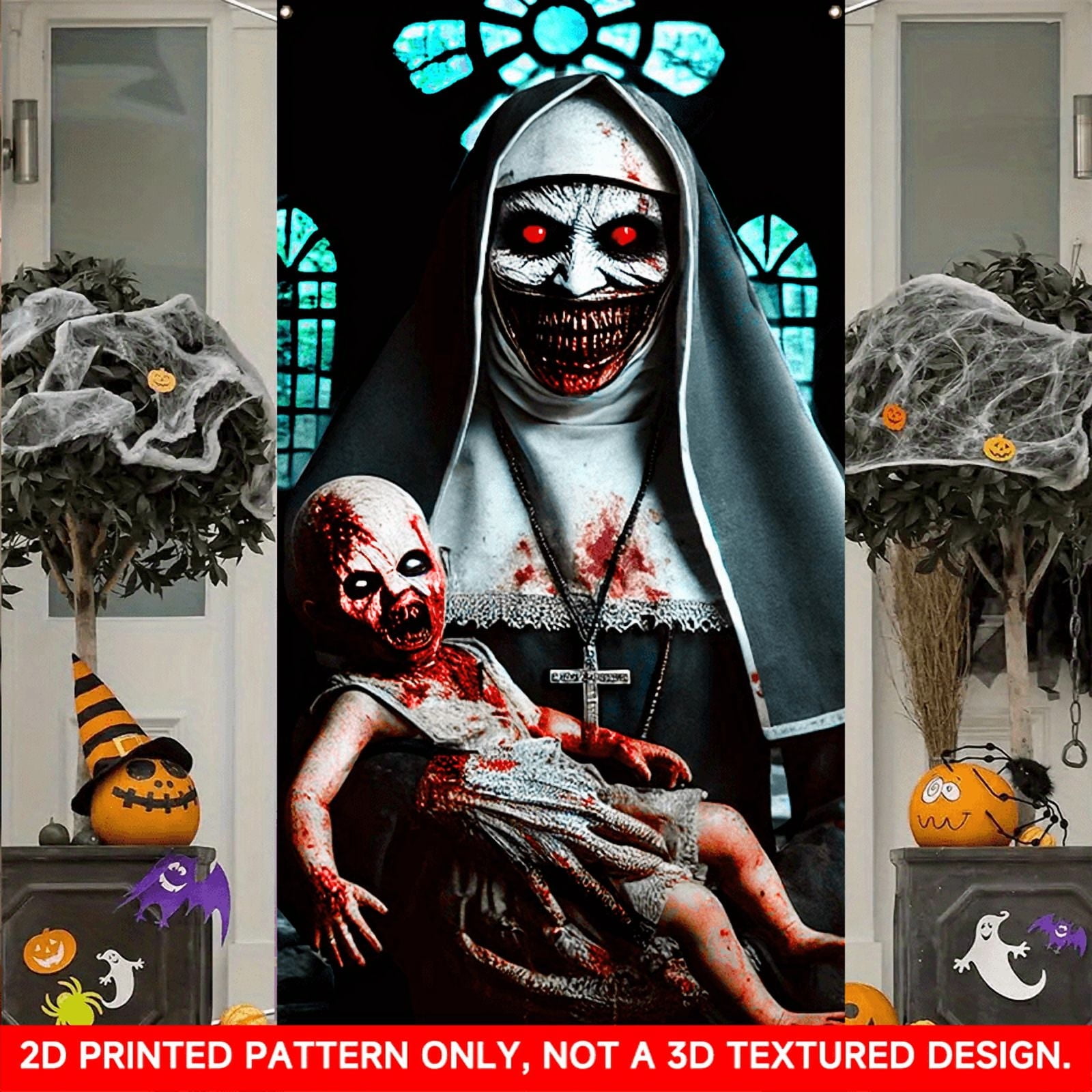 1 PC, 2D Flat/ Flat art decorative door cover decoration, ghosty ...