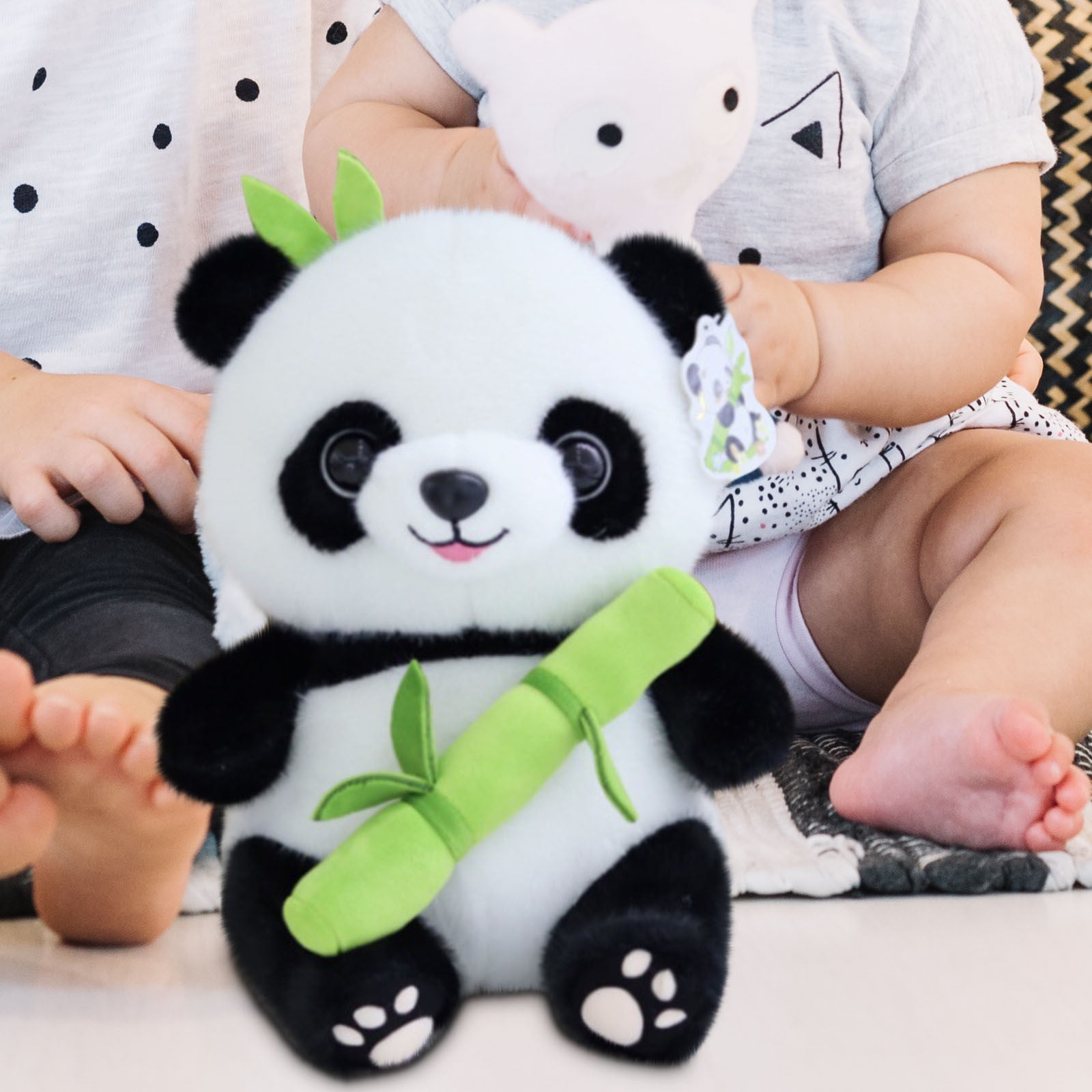 1 PC 9.84" Cute Panda Stuffed Animal Soft Bear Plush Toy with Bamboo ...