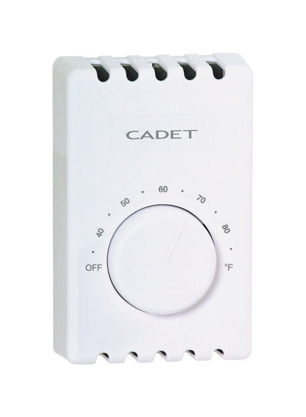1 PC Cadet White 120V Rectangle 2-Pole Line Voltage Thermostat for ...