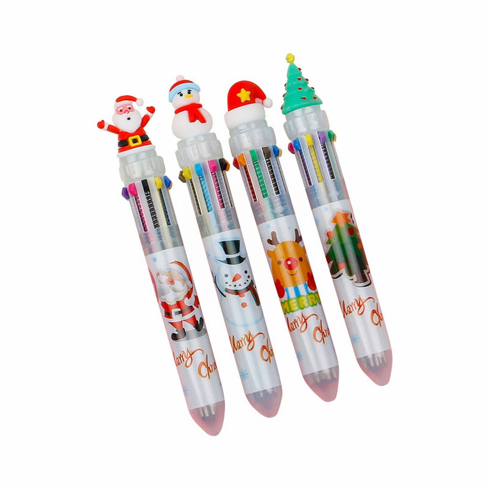 1 PC Christmas Ballpoint Pen, 6 Colors Multicolor Retractable Ballpoint ...