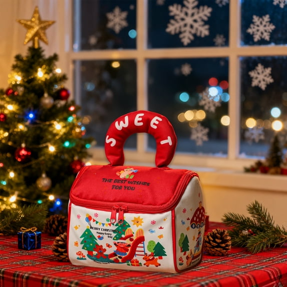 1 PC Creative House Shaped Gift Bag Reusable Fabric Handheld Candy Bag ...