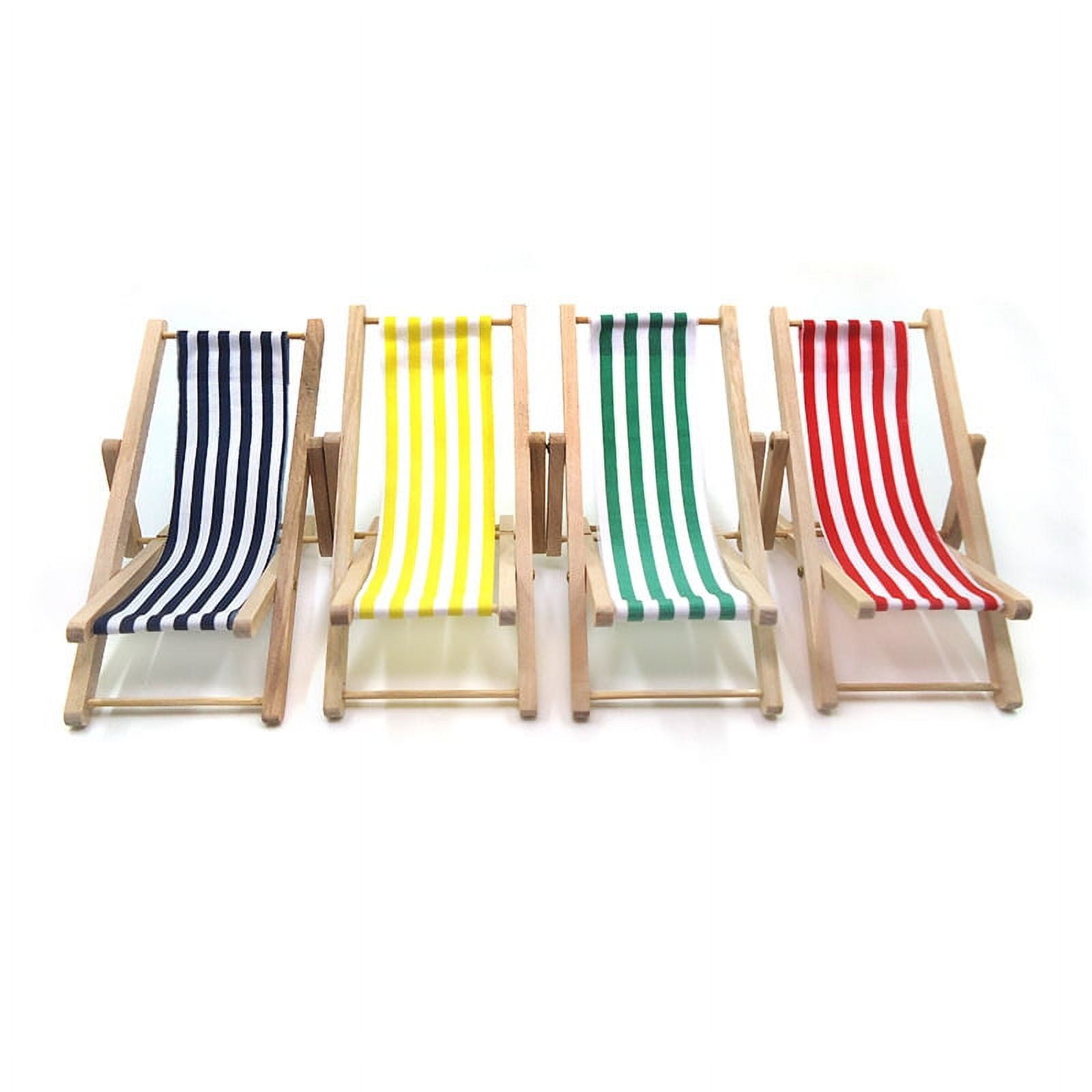 1 PC Dollhouse wooden beach chair model mini furniture outdoor lounge ...