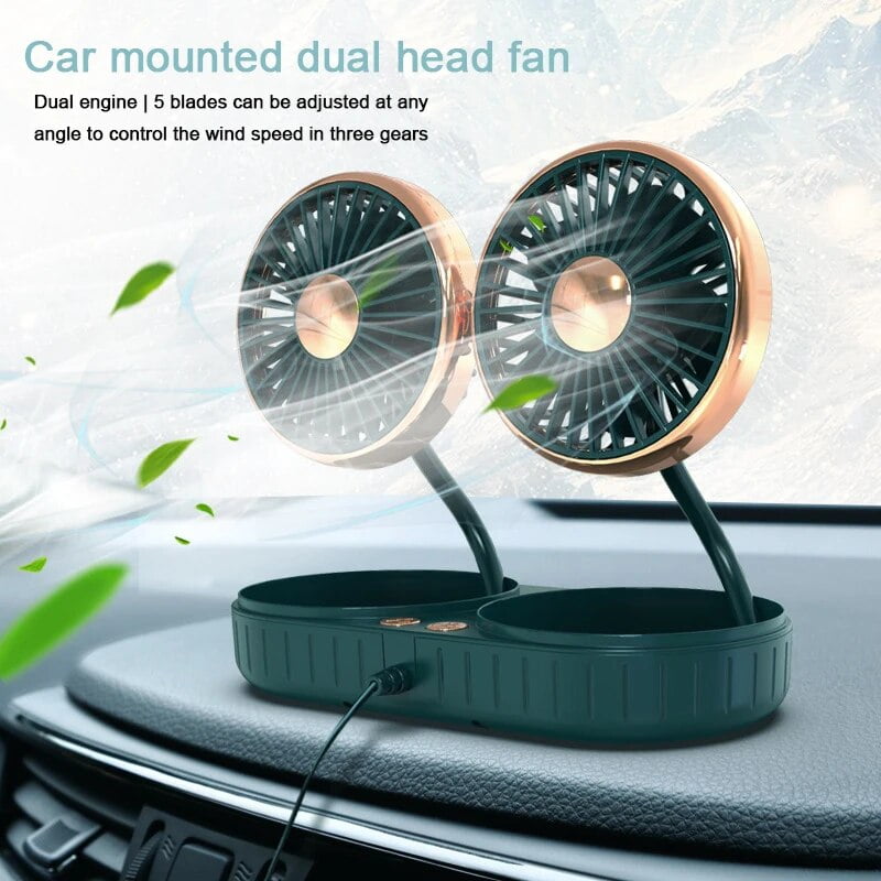 1 PC Double Headed Car Mounted Small Fan USB Car Hose Fan Car Mounted ...