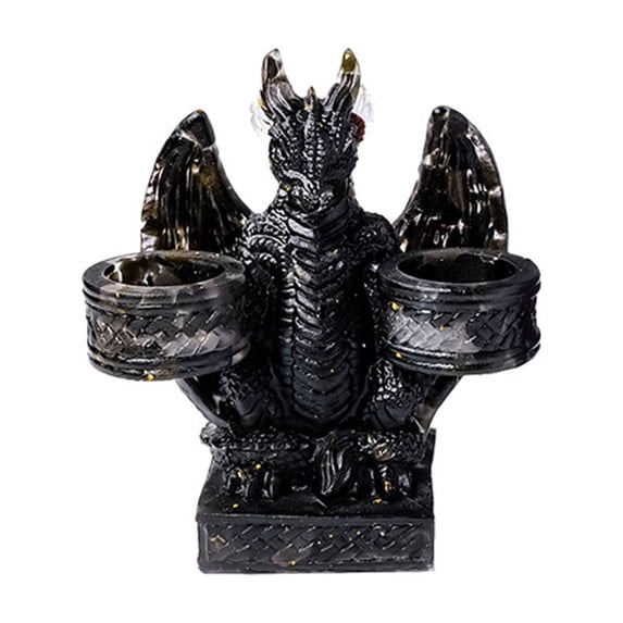 1 PC Halloween Natural Stones Fly Dragons Candlestick Base Ornament ...