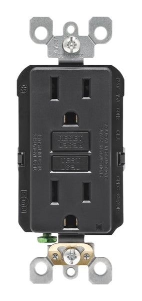 1 PC Leviton SmartlockPro 15 amps 125 V Duplex Black GFCI Outlet 5-15R ...