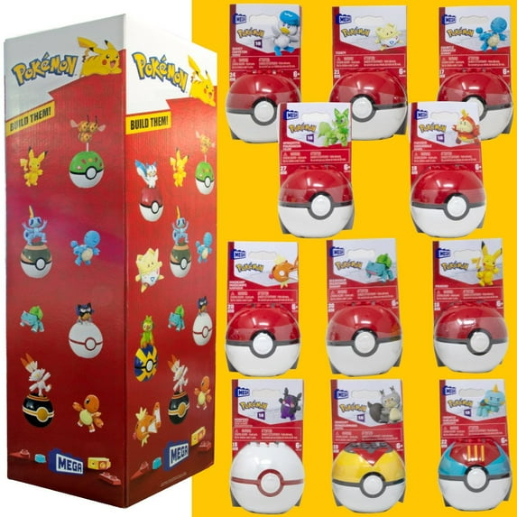 1 PC Mattel DP Mega Construx Pokemon Pokeball 48pc Display Bin- NO ...