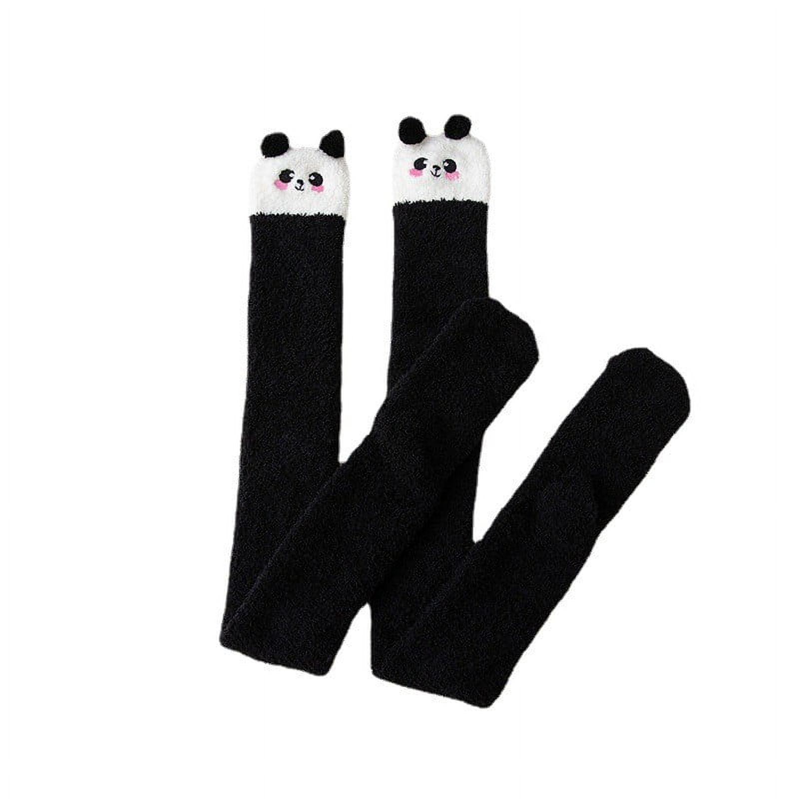 1 PC No Show Socks Womens Animal Pattern Coral Fleece Thick Warm Knee ...