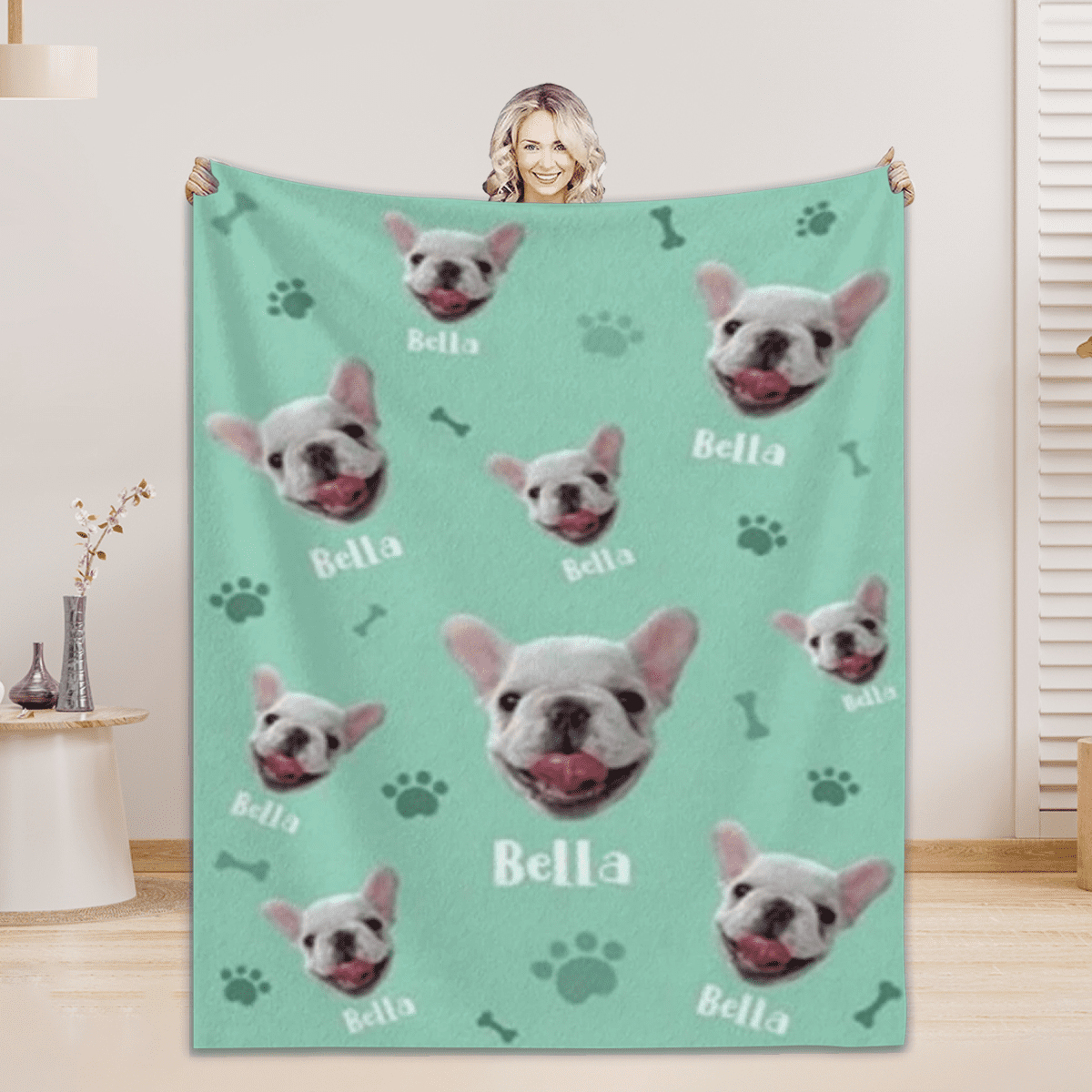 1-PC Personalized Blanket Custom Pet Dog Flannel Blankets Pet Name ...