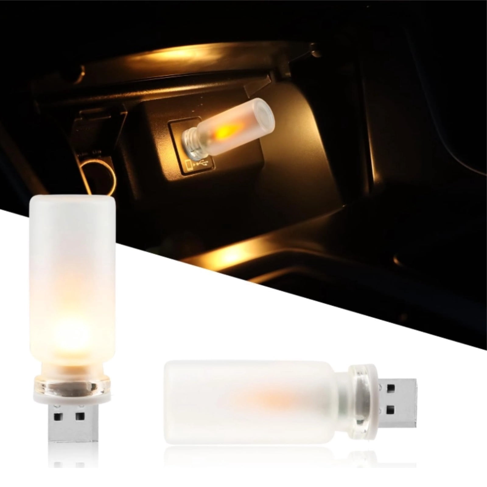1 PC Plug and Play USB LED Flame Light, Realistic Flickering Car ...