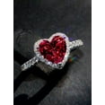 1 PC Romantic Red Heart Cubic Zirconia Ring For Women For Valentine's ...