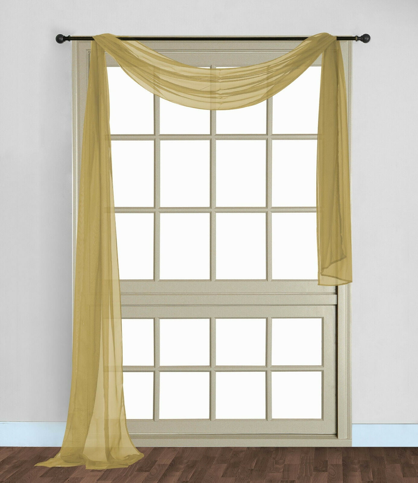 1 PC SOLID GOLD Scarf Hotel High Quality Elegant Window-Sheer Scarf ...