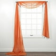 1 PC SOLID ORANGE SCARF VALANCE SOFT SHEER VOILE WINDOW PANEL CURTAIN ...