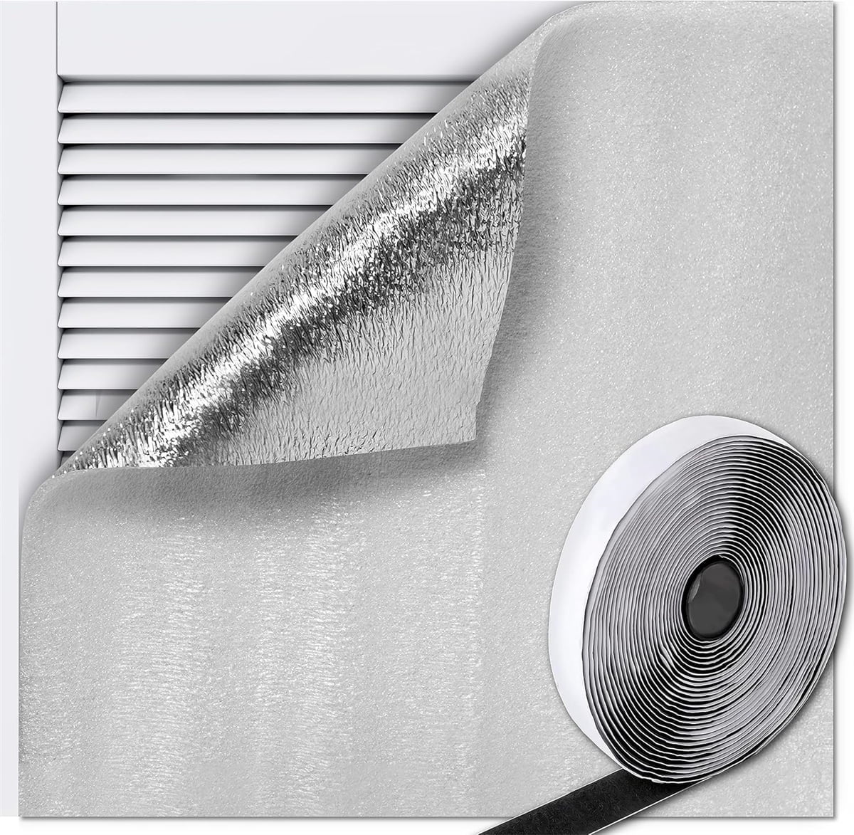 1 PC Silver Attic Vent Insulation Cover,Attic Fan Cover with Sticking ...