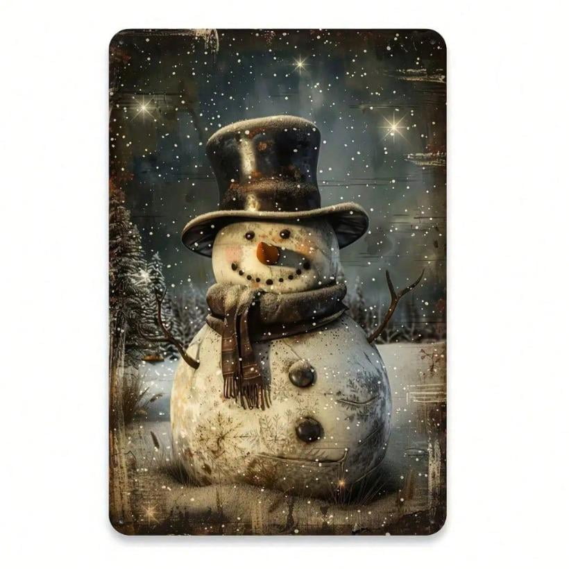 1 PC Snowman Metal Sign, Vintage Style, Suitable for Indoor and Outdoor ...