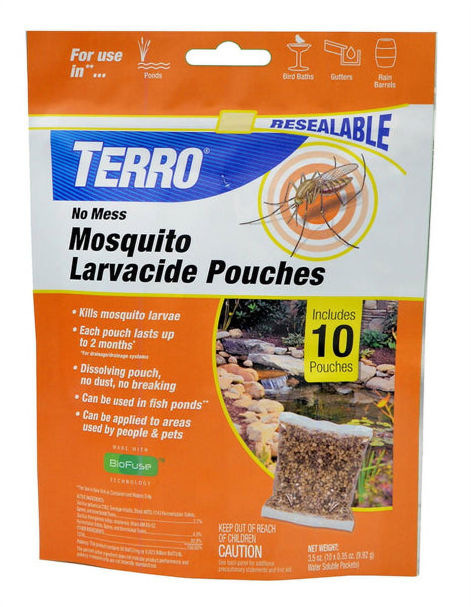 Terro T1210 Mosquito Larvacide Insecticide Pouches, 10 Pcs Effective ...