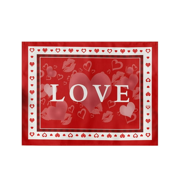 1 PC Valentine's Day Placemats for Dining Table, Red Plaid Black Stripe ...