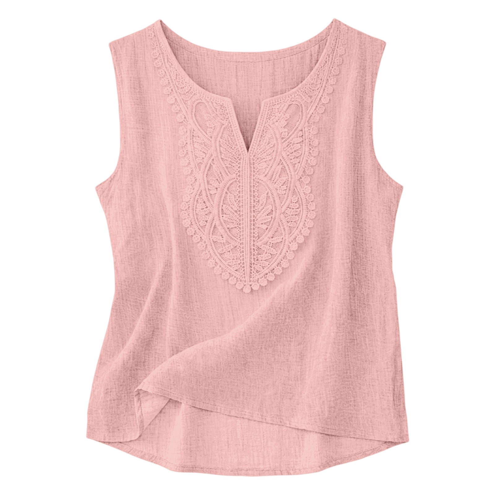 1 PC Womens Summer Outfits Cotton Linen V-Neck Sleeveless Loose Fit ...