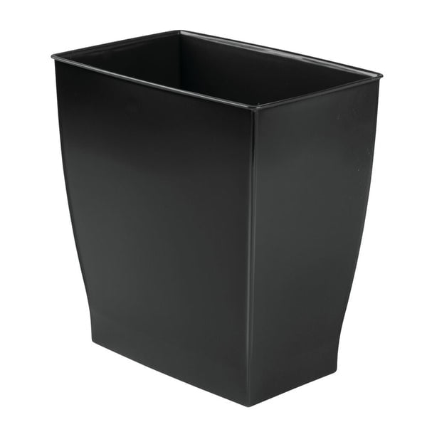 1 PC iDesign Mono 2 gal Black Plastic Rectangular Wastebasket - Walmart.com