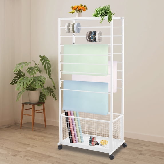 1 PCS 16 Tiers White Ribbon Holder Organizer Rack, Ribbon Storage ...